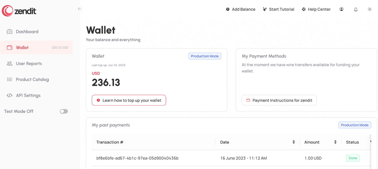 Manage Funds with zendit Wallet: Top-ups, Transactions, and Funding Options